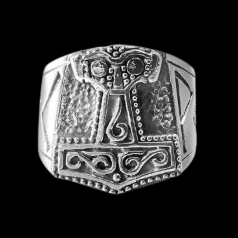 Wikinger Mjolnir Runen Biker Ring 925 Sterling Silber Ring Silber VKNG Schmuck Wikingerschmuck vkngjewelry